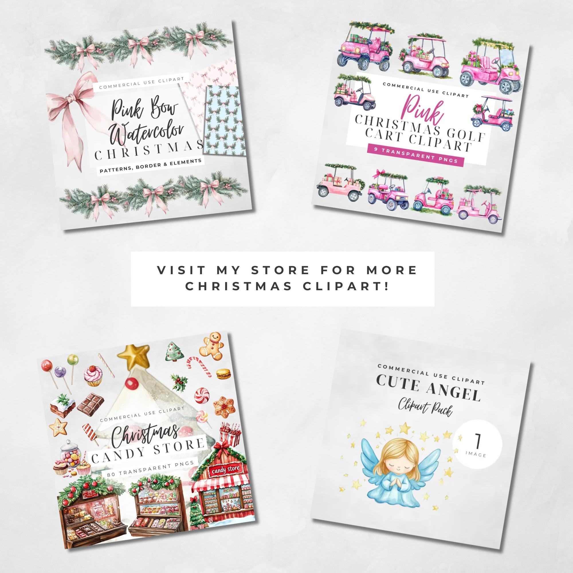 Christmas Candy Store Clipart | Watercolor Christmas Clipart ...