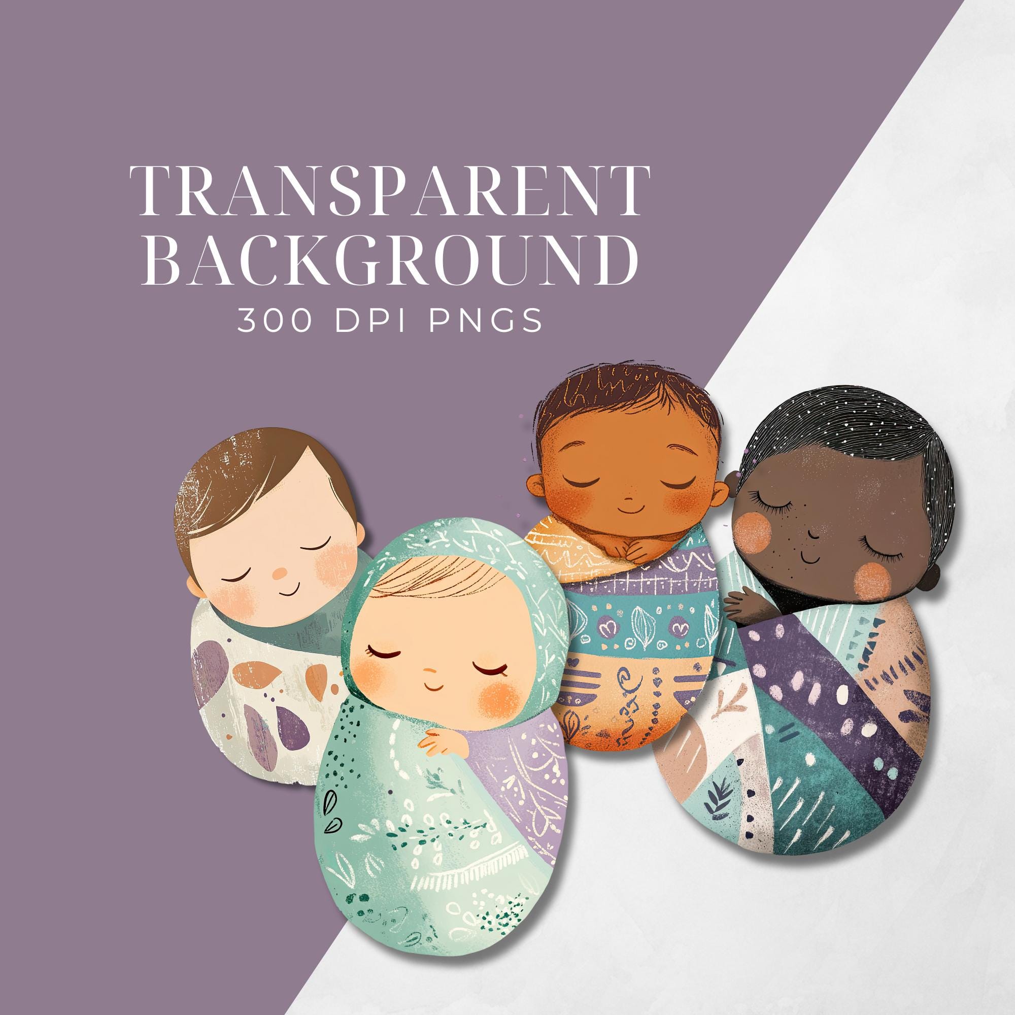 Swaddle Baby Clipart, Commercial Use, Transparent Pngs, Digital ...