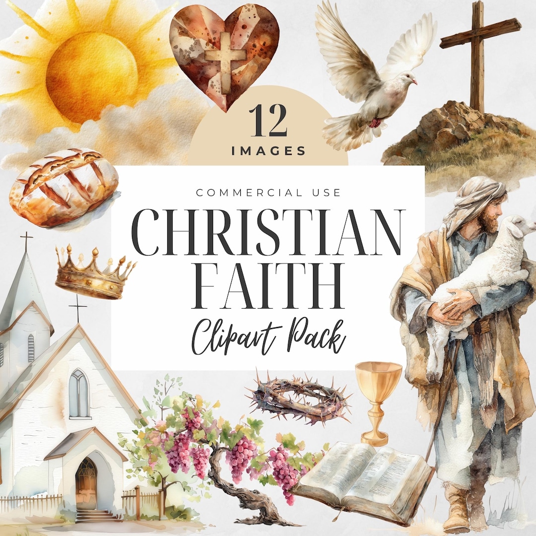 Christian Faith Clipart, Religious Watercolor Illustrations, Clip Art ...
