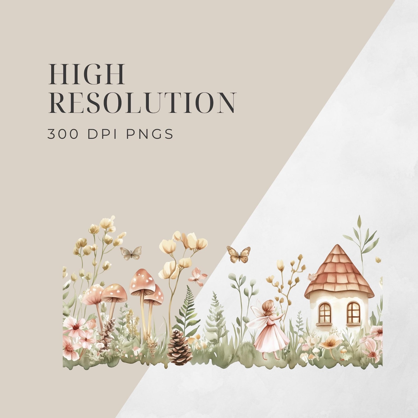 Fairy Garden Clipart Borders, Enchanted Forest Transparent PNG ...