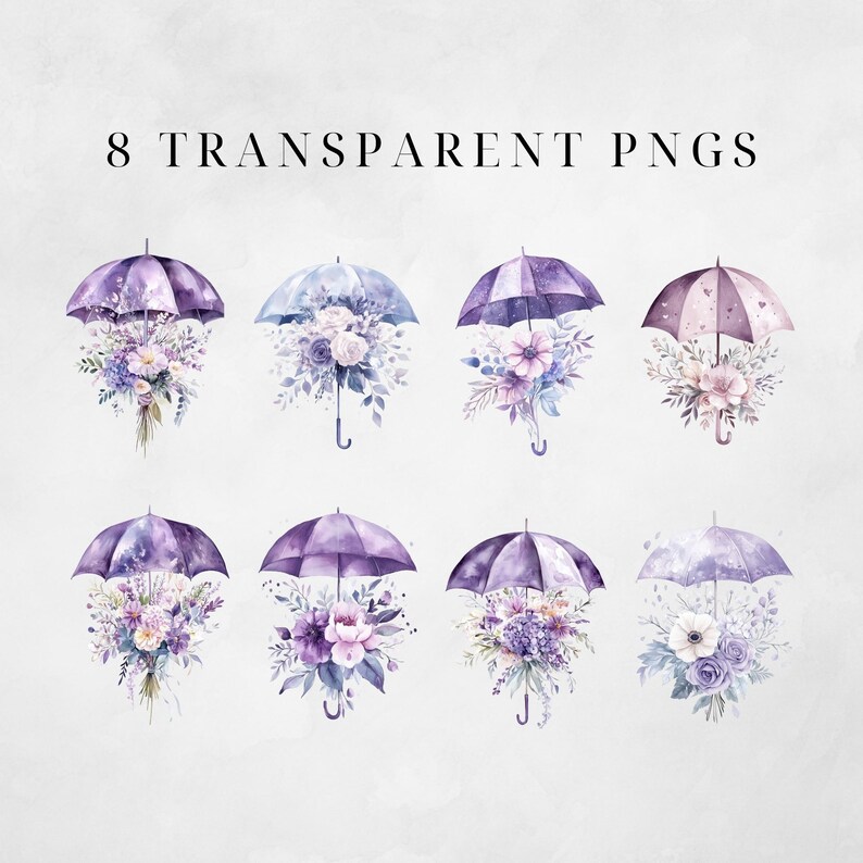Watercolor Purple Floral Baby Shower Umbrellas, Its A Girl Baby Shower ...