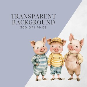 Three Little Pigs Watercolor Nursery Rhymes Clipart | Fairytale Clipart ...