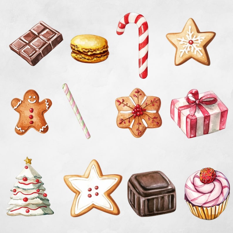 Christmas Candy Store Clipart | Watercolor Christmas Clipart ...