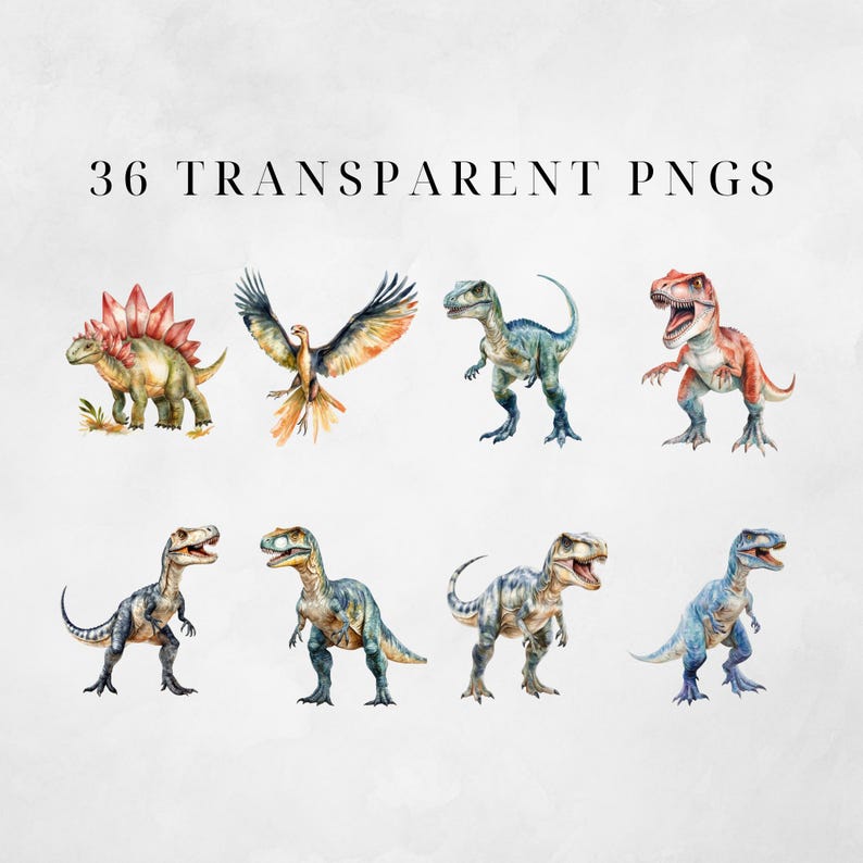 Realistic Dinosaur Clipart, T-rex, Prehistoric Illustrations, Digital ...