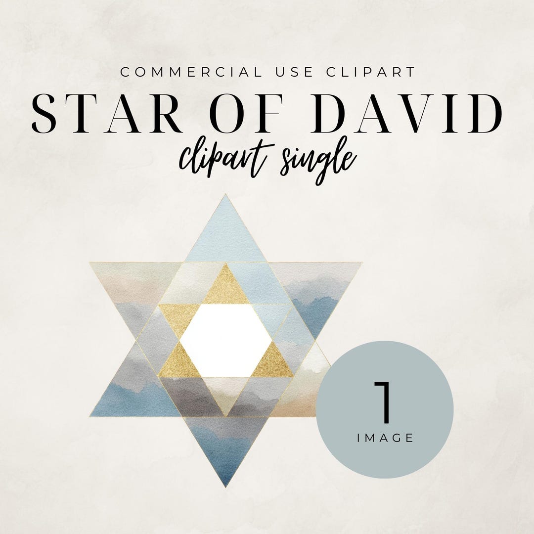 Watercolor Star of David PNG, Jewish Holiday Design Elements, Modern ...