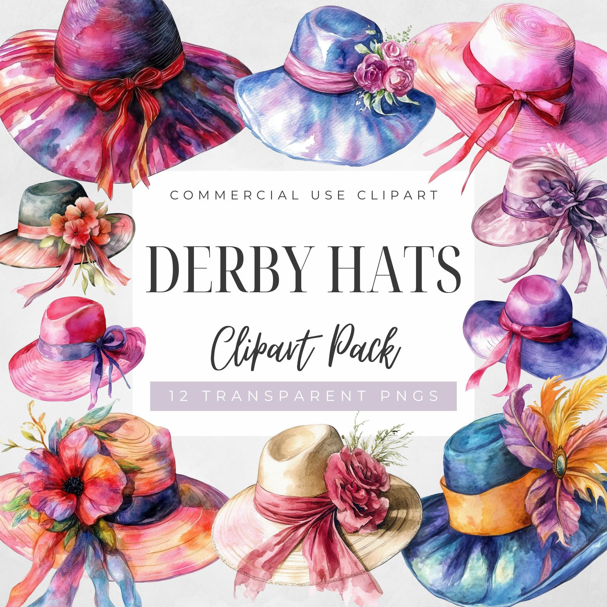 Derby Hat Clipart, Derby Party Png, Derby Sublimation, Fancy Hats ...