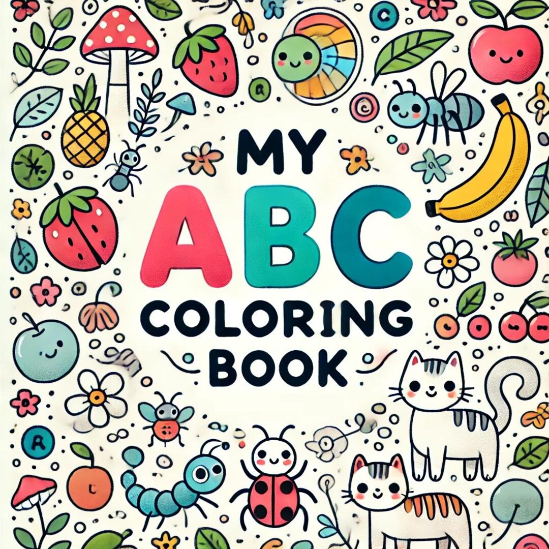 Printable English Alphabet Coloring Book for Kids A-Z Letters With Fun ...
