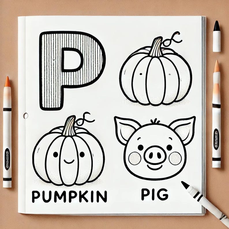 Printable English Alphabet Coloring Book for Kids A-Z Letters With Fun ...