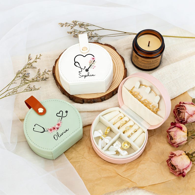 Personalized Nurse Jewelry Box,nurse Gift,custom Floral Stethoscope ...