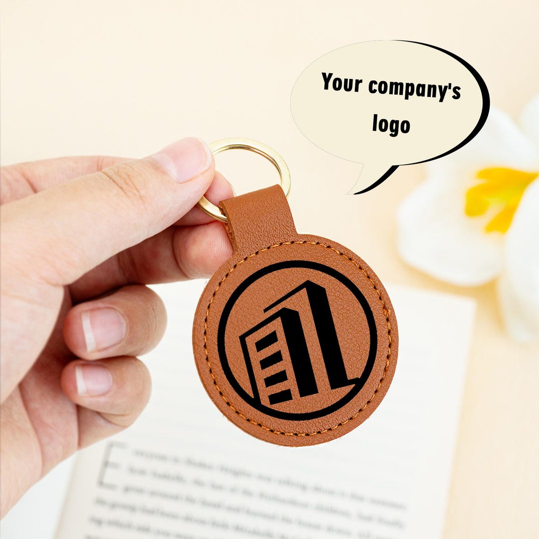 Custom Logo Keychain,personalized Company Logo Leather Keyring ...