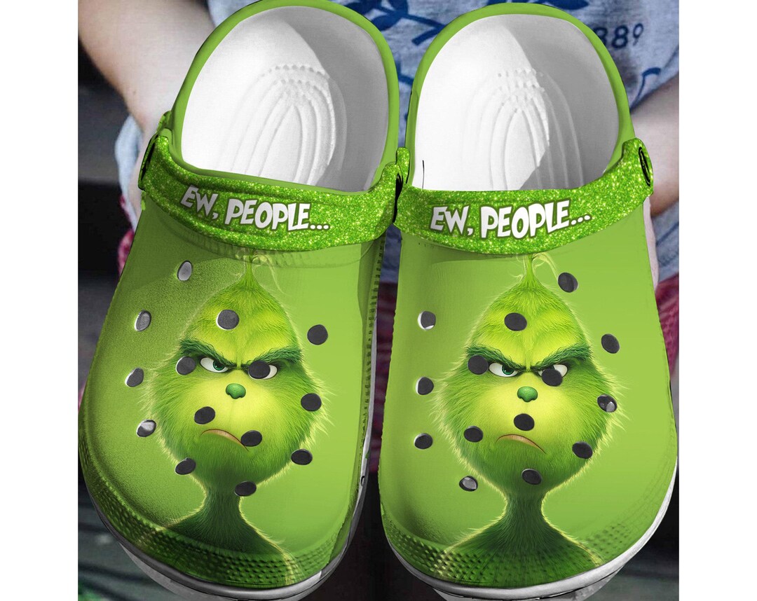 Ew People Grinch Santa Christmas Clogs, Grinch Cute Christmas Crocs ...