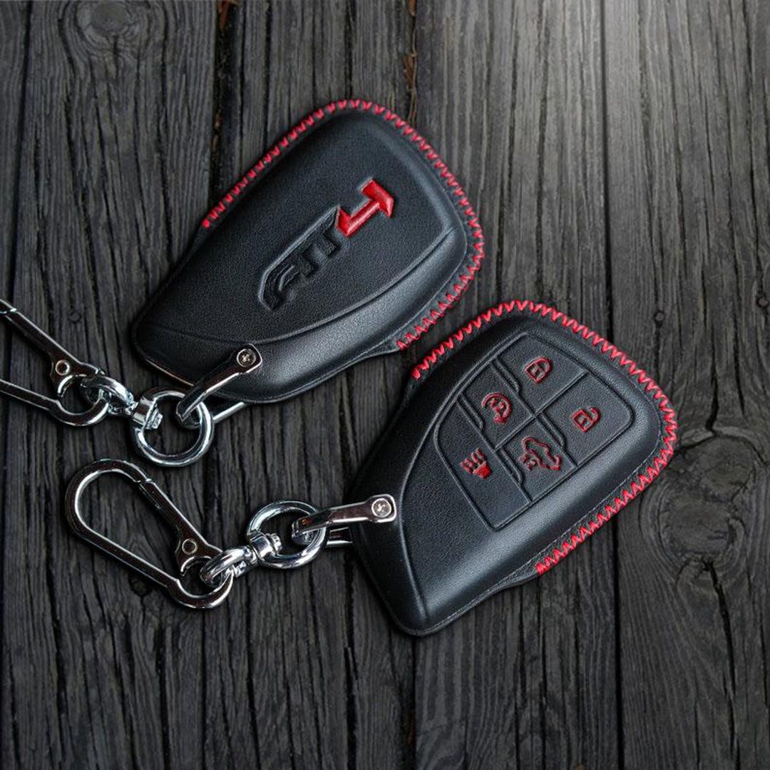 GMC AT4 Denali Sierra Acadia, Chevy Z71 ZR2 RST Leather Key Fob Cover ...