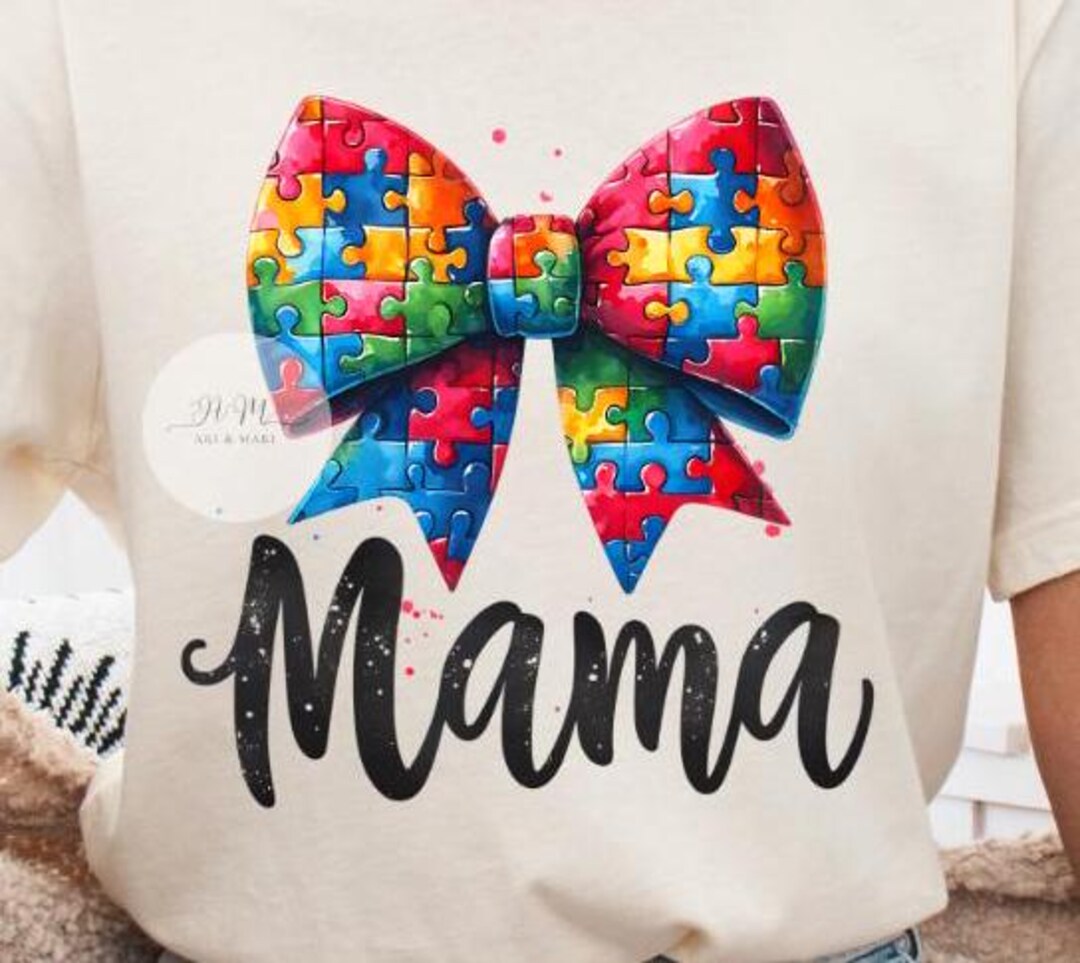Coquette Austim Bow Mama Png, Autism Mom Png, Autism Awareness Png ...