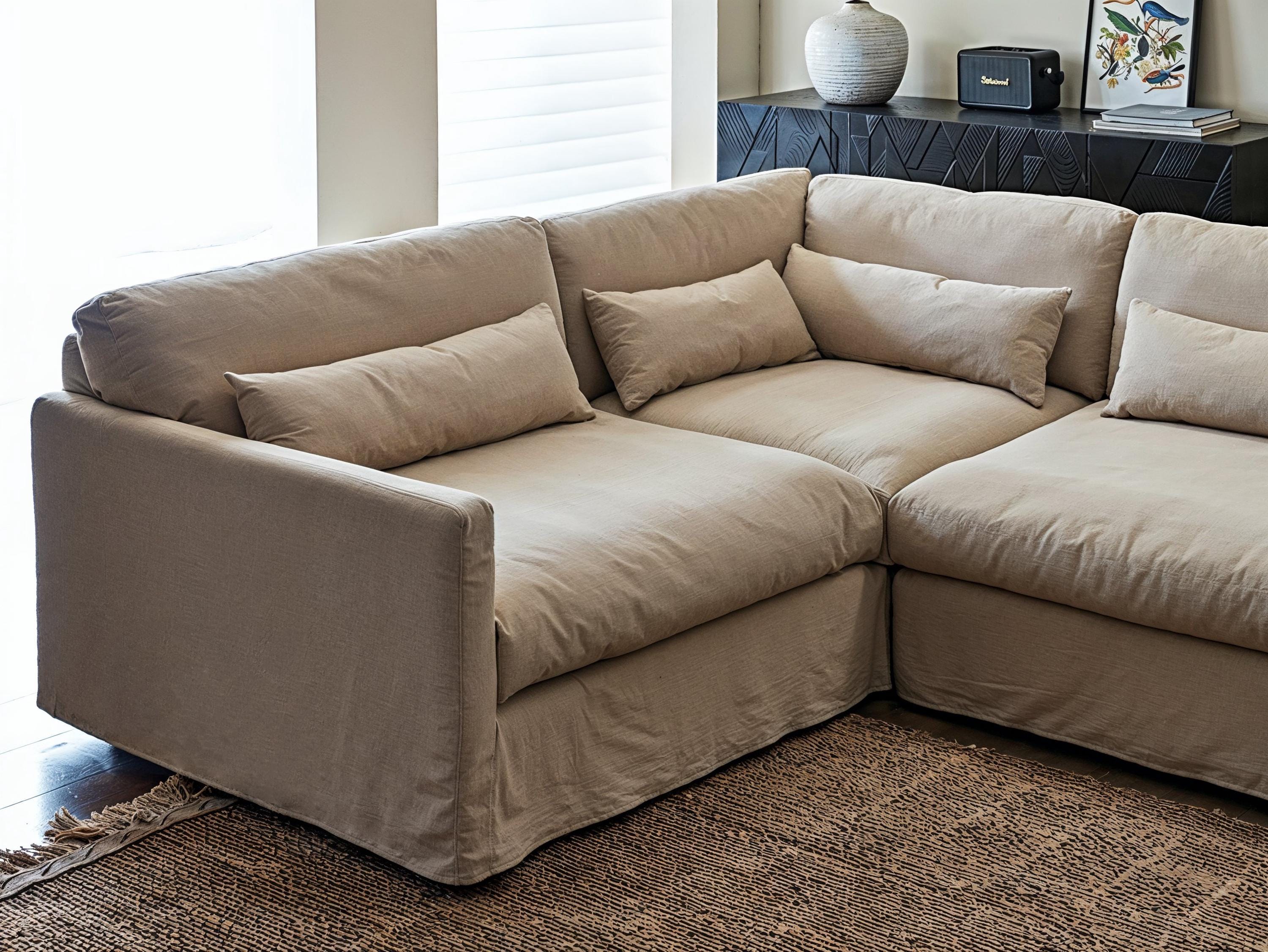 Customized Sofa Cover, Light Brown Sofa Cover, Complete Sofa Cover ...