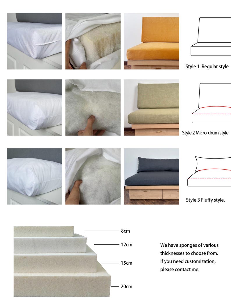 Extra Long Beige Bench Cushions, Bespoke Cotton-linen Cushions With ...