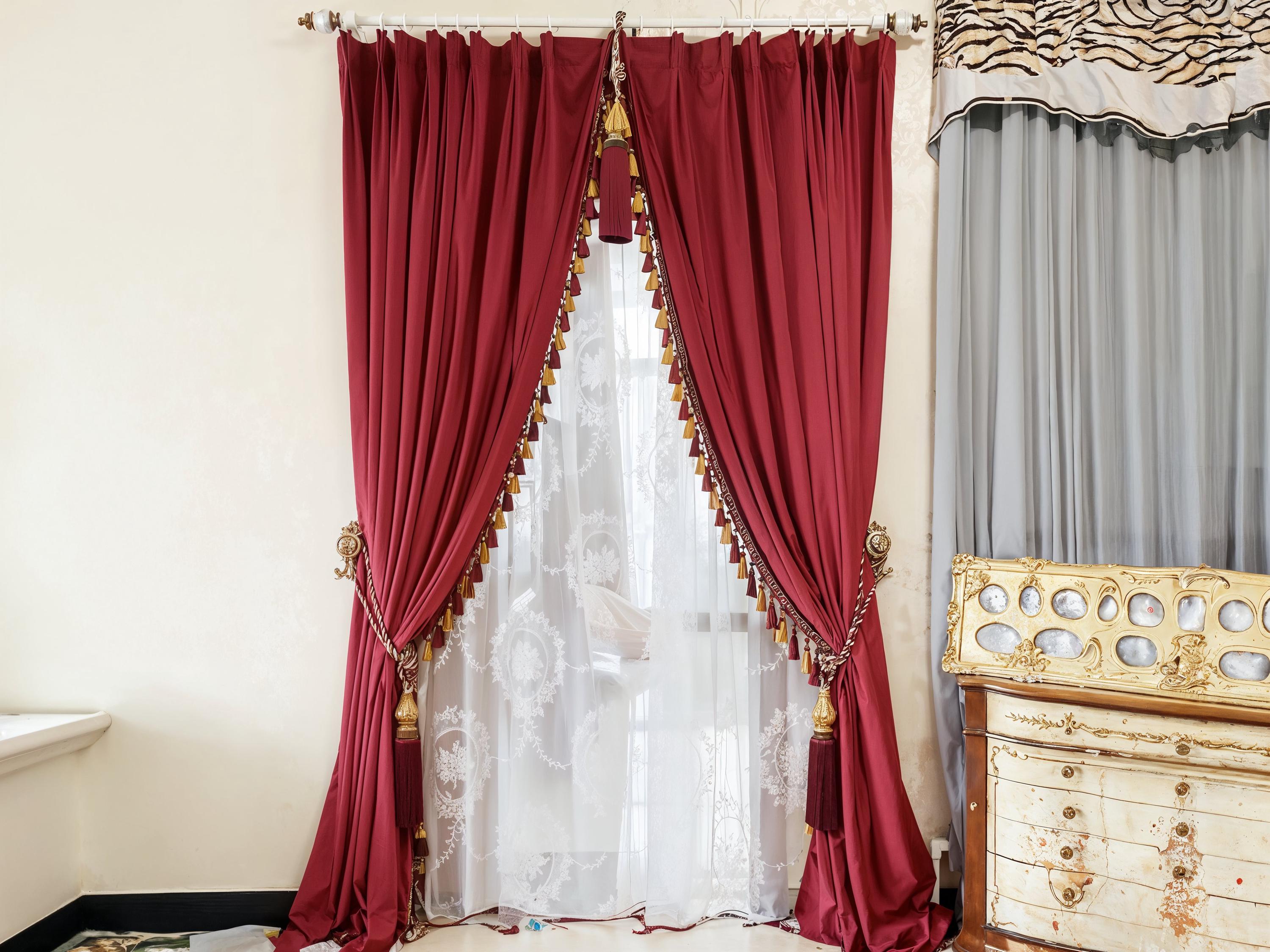 European Blackout Red Velvet Curtains, Luxury Style Curtains, Custom ...