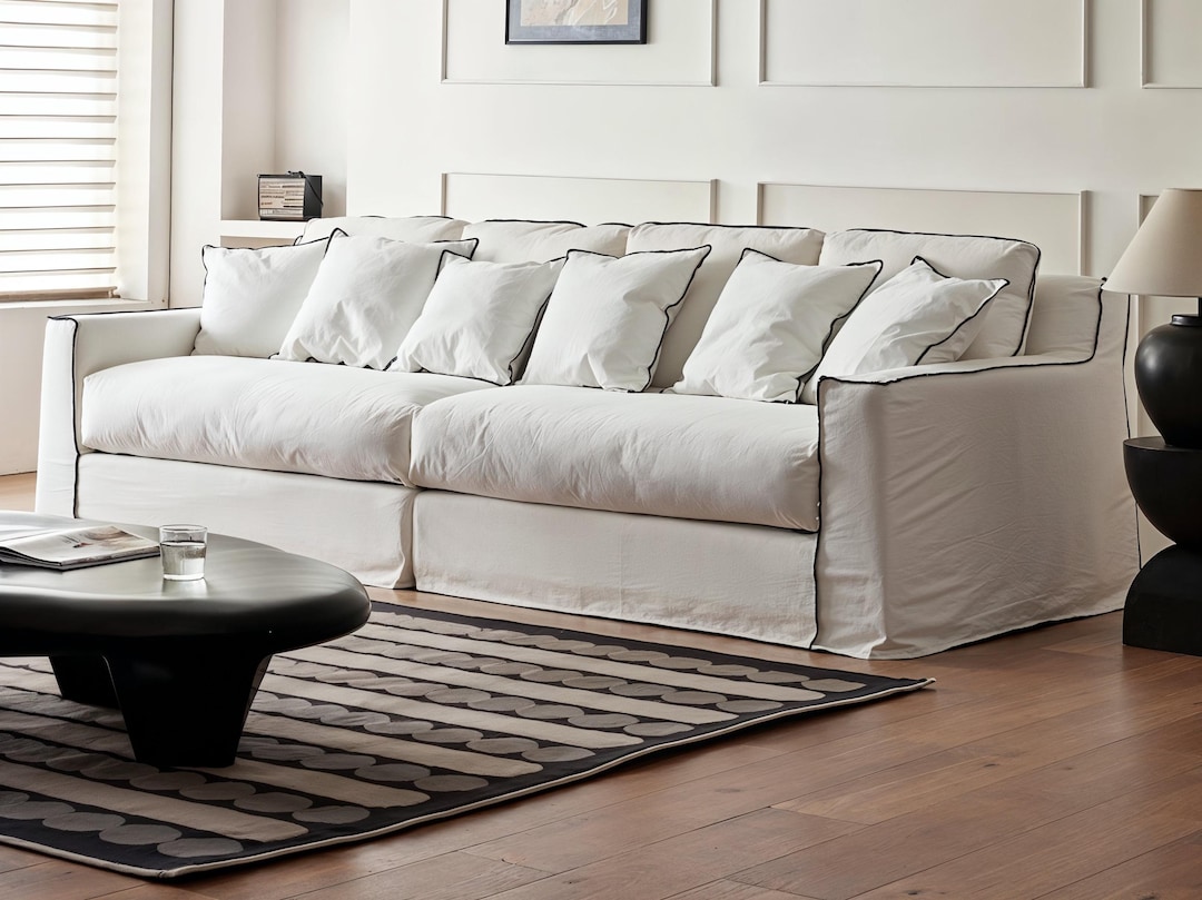 Complete Sofa Covers, Sofa Replacement Covers, White Linen Sofa Covers ...