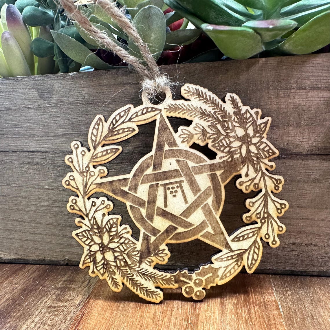 Pentacle Wreath Winter Solstice Ornament - Etsy
