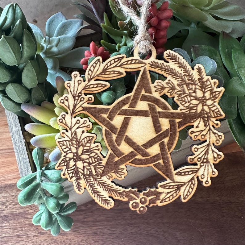 Pentacle Wreath Winter Solstice Ornament - Etsy