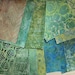 BLUE GREEN - 10 Large Handprinted Papers - Approx. 8x10 - Assorted Blue ...