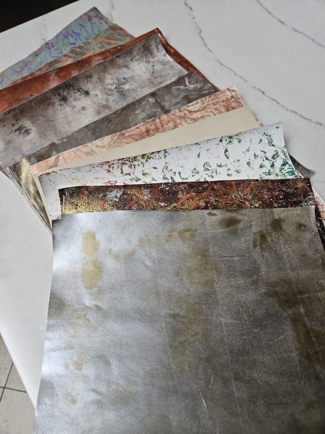 10 Neutral Large Handprinted Papers - Approx. 8x10 - Assorted NEUTRAL ...