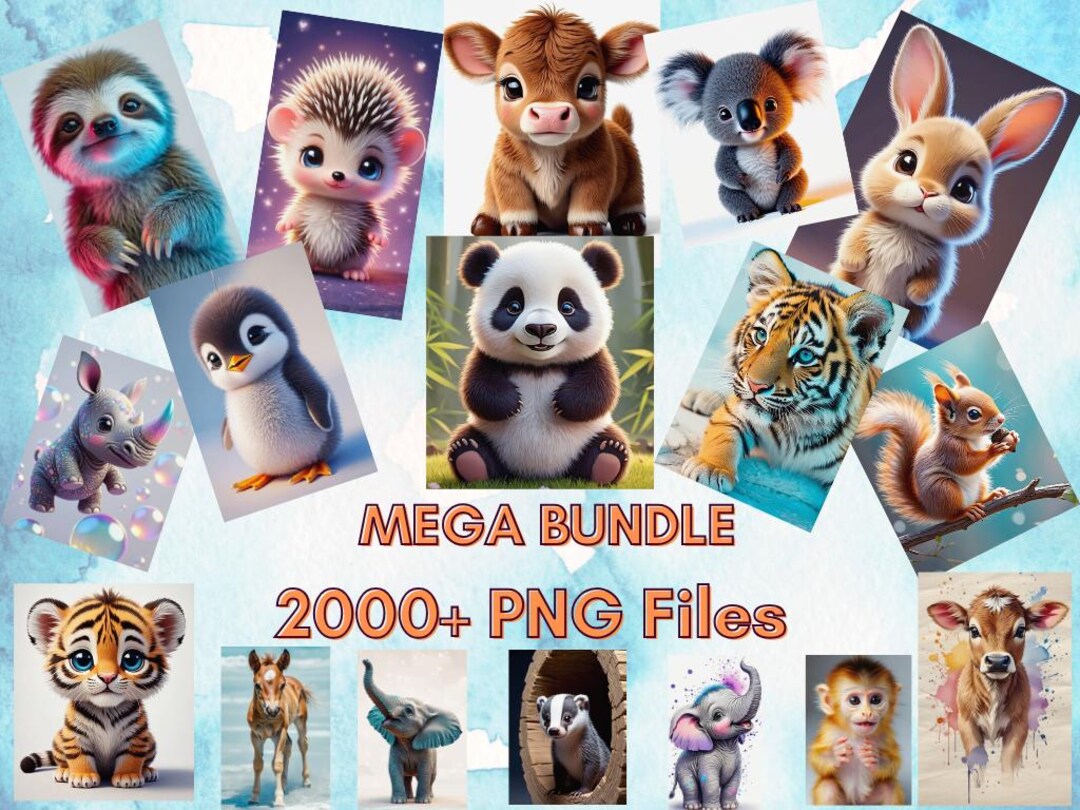2000+ Cute Animals Clipart MEGA BUNDLE | Baby Animals Clipart Bundle ...