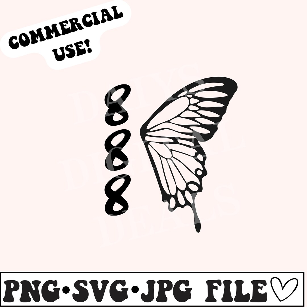 Angel Number Butterfly SVG, PNG, JPG File for Sublimation, Spiritual ...