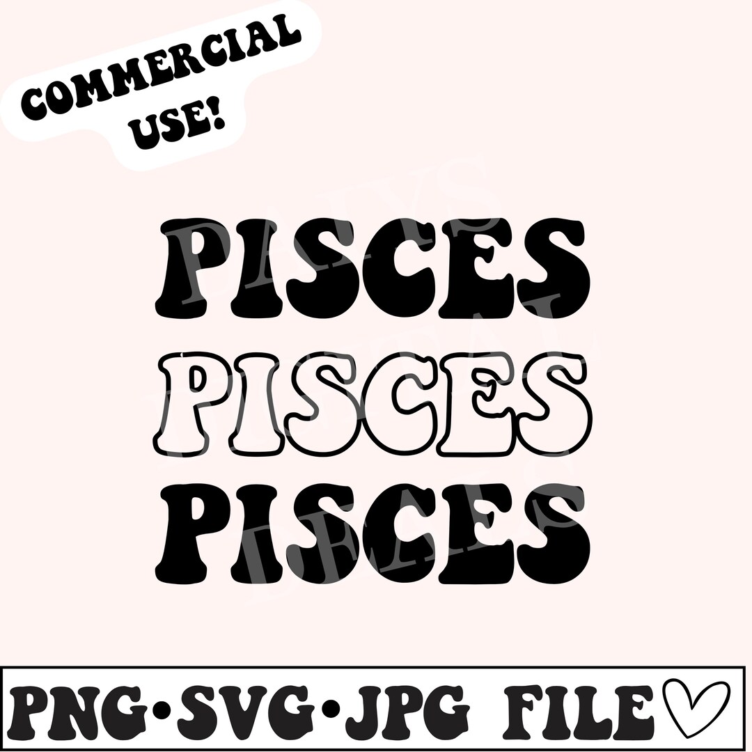 Pisces Zodiac SVG, PNG, JPG Files for Sublimation, Cricut, Silhouette ...