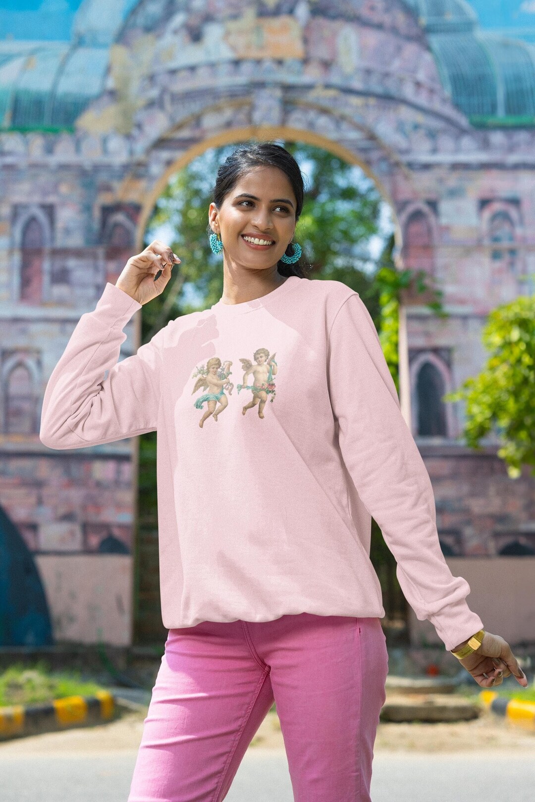 Renaissance Angels Cherub Crewneck Sweatshirt, Baroque Art Pullover ...