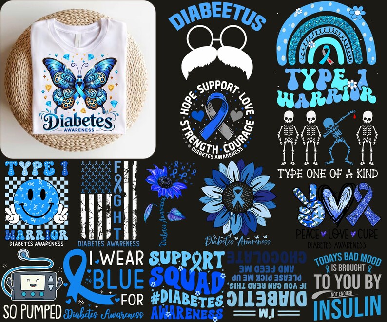 Diabetes Awareness Bundle Png, Diabetes Png, Blue Ribbon Png, Diabetes ...