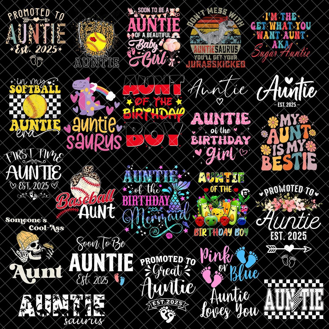Auntie Png Bundle, Aunt Png, Auntie Sublimation Designs, Retro Auntie ...