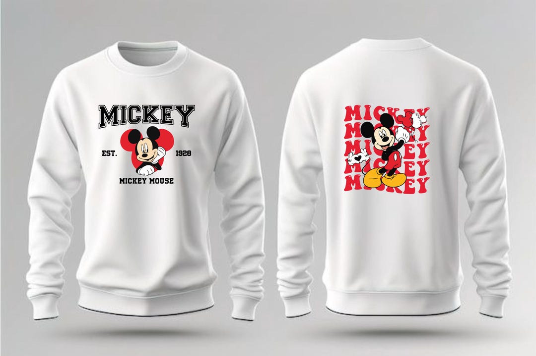 Mickey Mouse Jumper Front and Back Print | Classic Disney Character ...