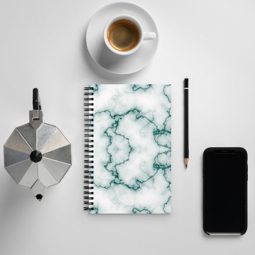 Green Marble Spiral Notebook - Etsy