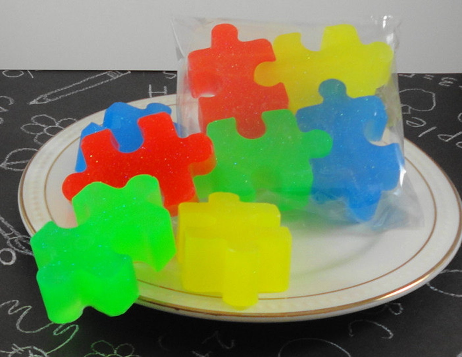 Jigsaw Puzzle Soap Primary Colors Autism Awareness Soap | Etsy