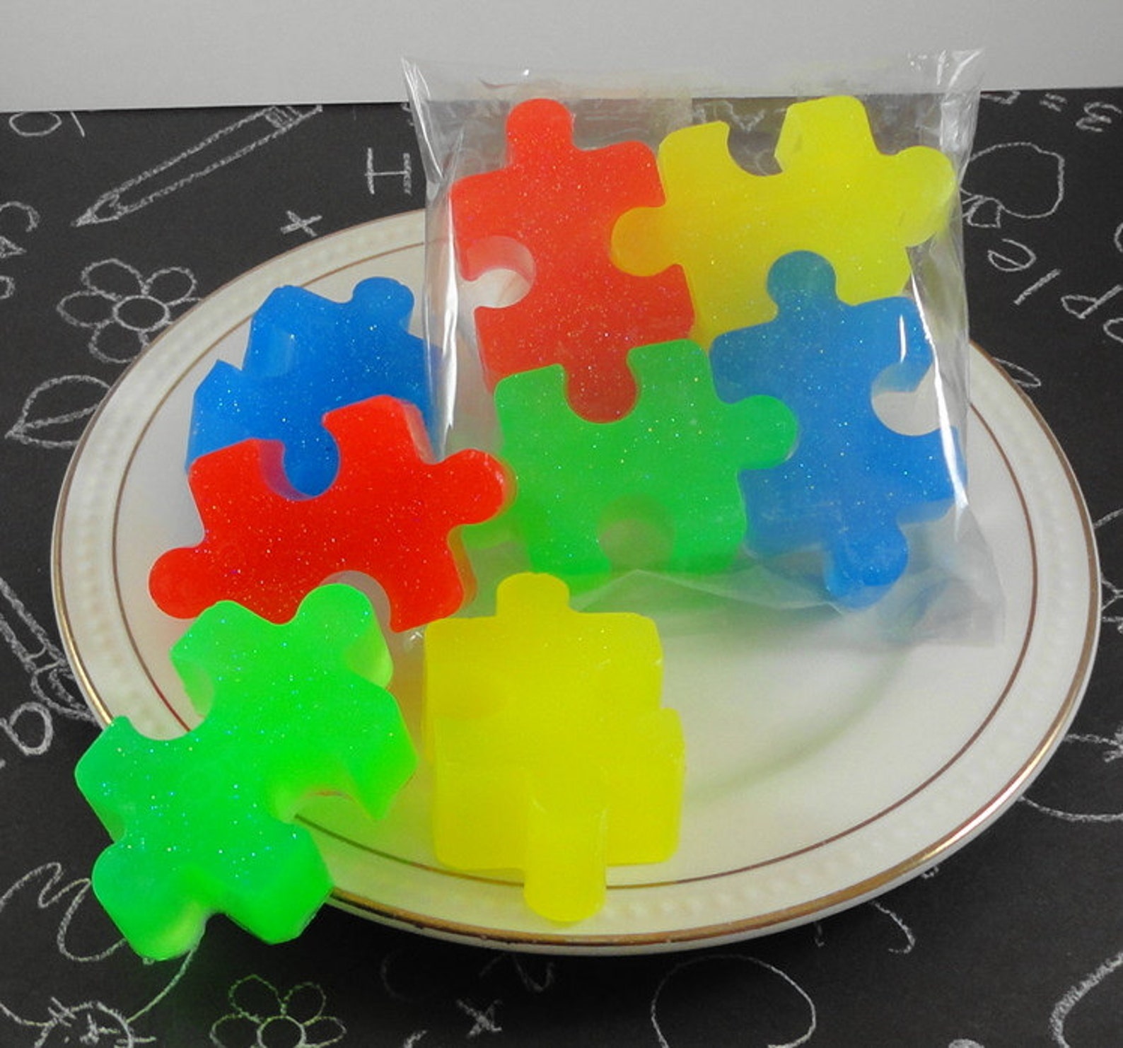 Jigsaw Puzzle Soap Primary Colors Autism Awareness Soap - Etsy
