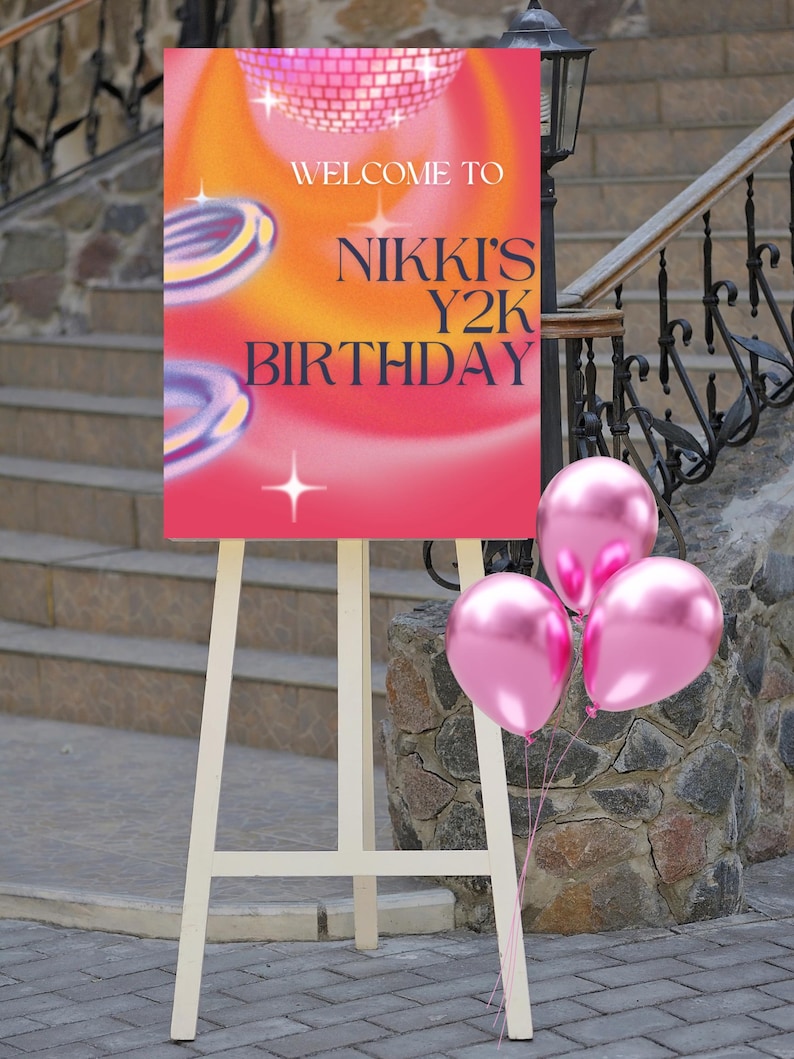 Y2K Party Welcome Sign Early 2000's Y2K Themed Signprintable Sign ...