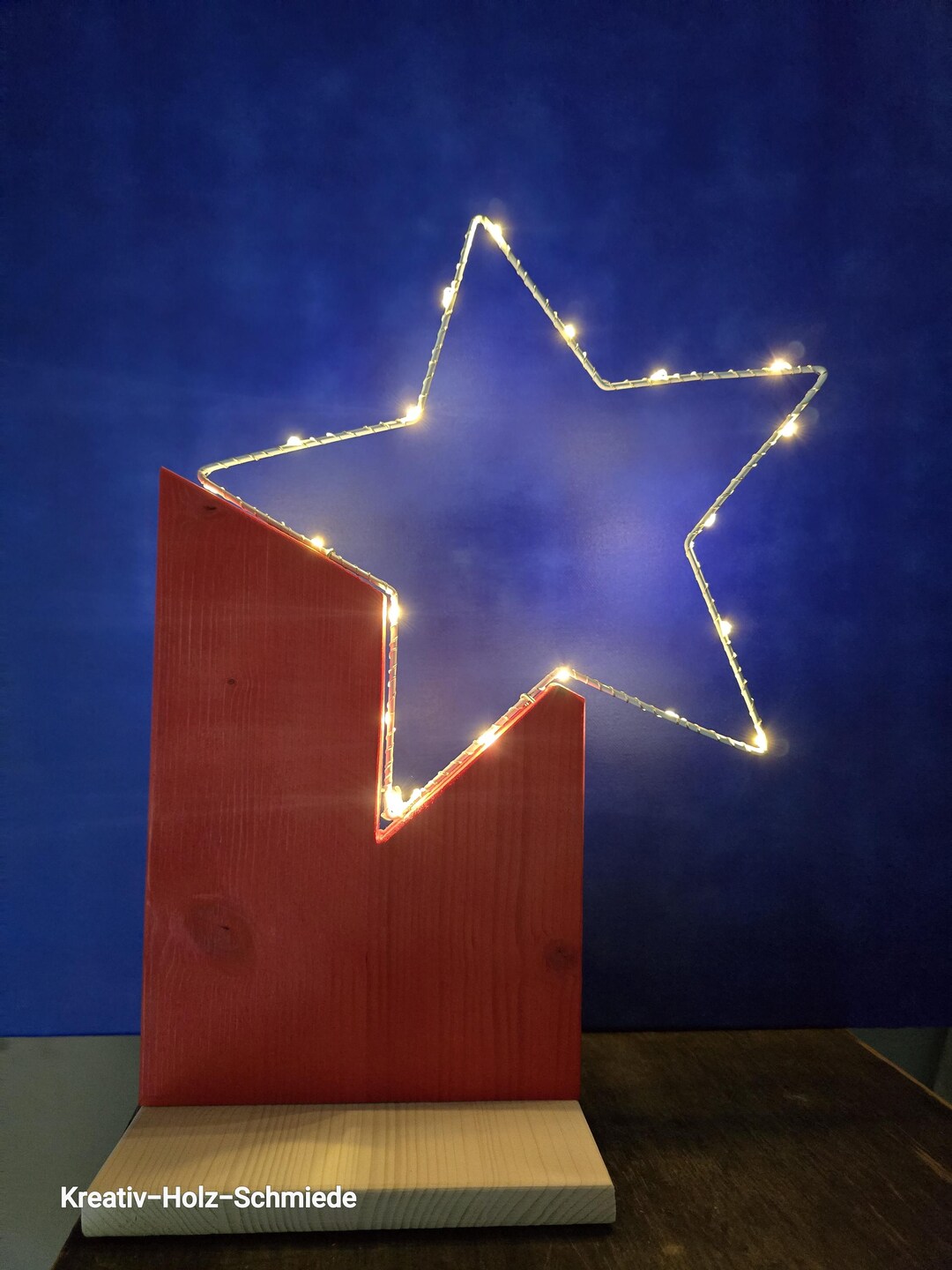 Holzstern Mit Led-lichterkette – Moderne Weihnachtsdeko Aus Holz ...