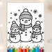 Christmas Coloring Page, Snowman, Kid's Coloring Page - Etsy