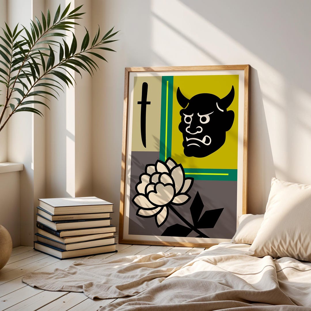Digital Japanese Hannya Tattoo Print - Printable Wall Art - Tattoo ...