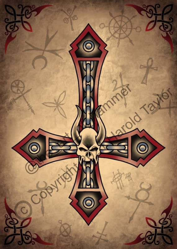 Tattoo Design: Devil's Cross - Etsy