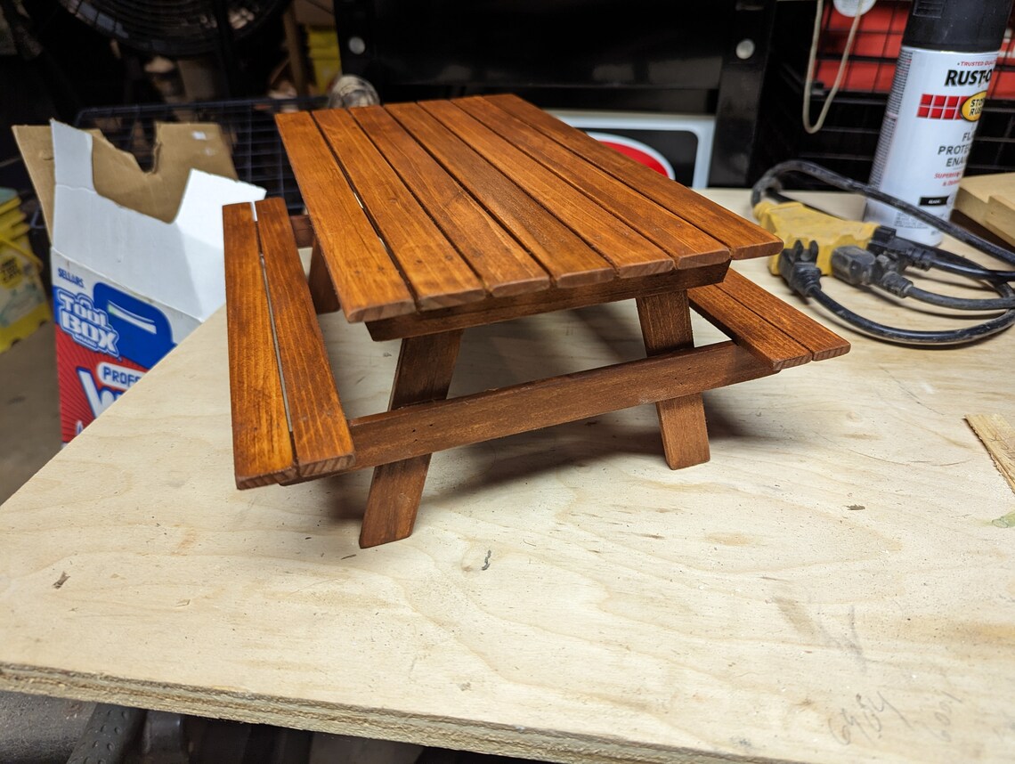 1/6 Scale Picnic Table Handmade REAL WOOD - Etsy