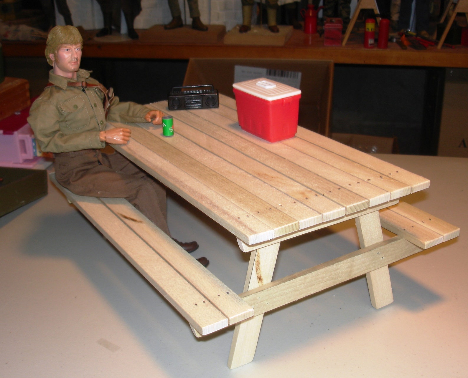 1/6 Scale Picnic Table, Handmade, REAL WOOD Made in the USA! - Etsy