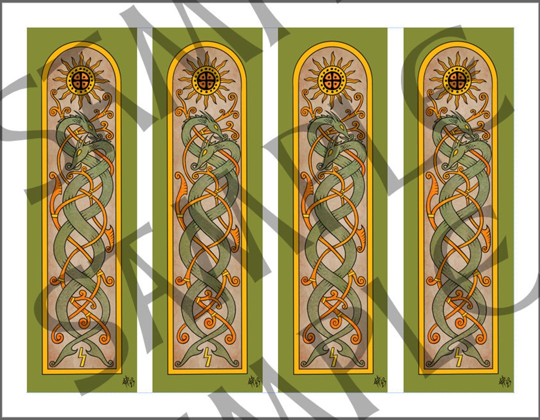 Sun sunna Dragon Printable Bookmark Set - Etsy