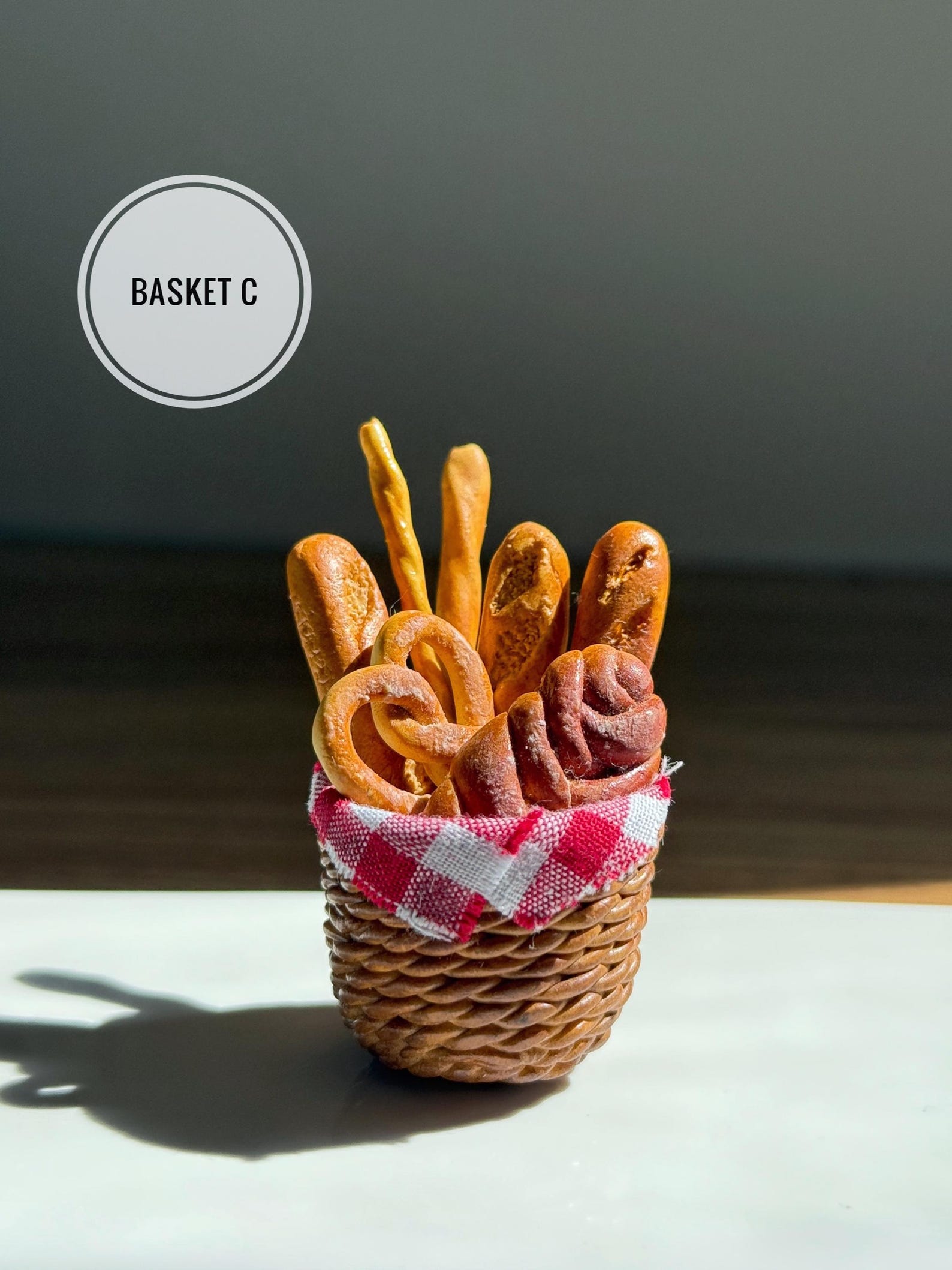 Handmade Miniature Breads With Basket Miniature Bread Basket Set for ...