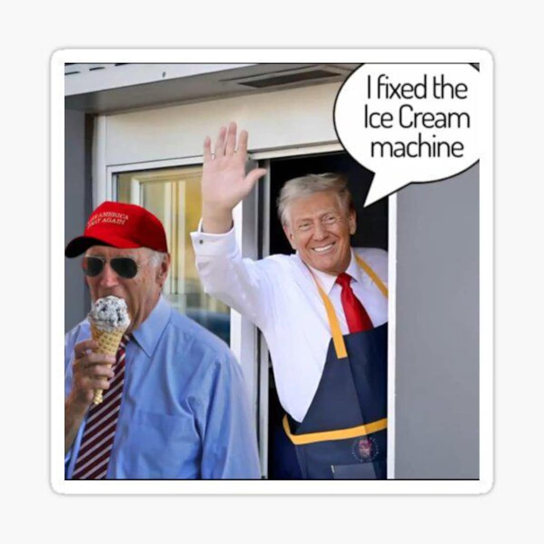 Donald Trump 24 I Fixed the Ice Cream Mcdonalds Uniform Maga USA Biden ...