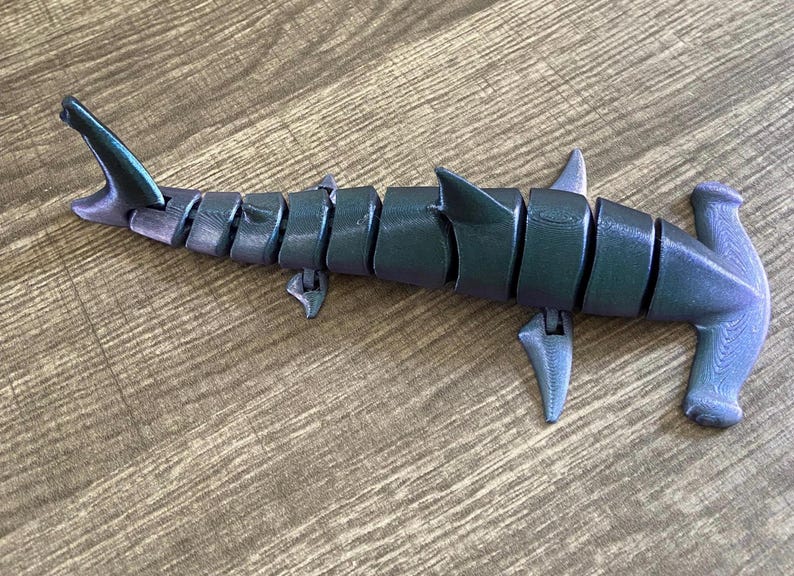3d Printed Hammerhead Shark Animal Fish Ocean Articulated Fidget Toy ...