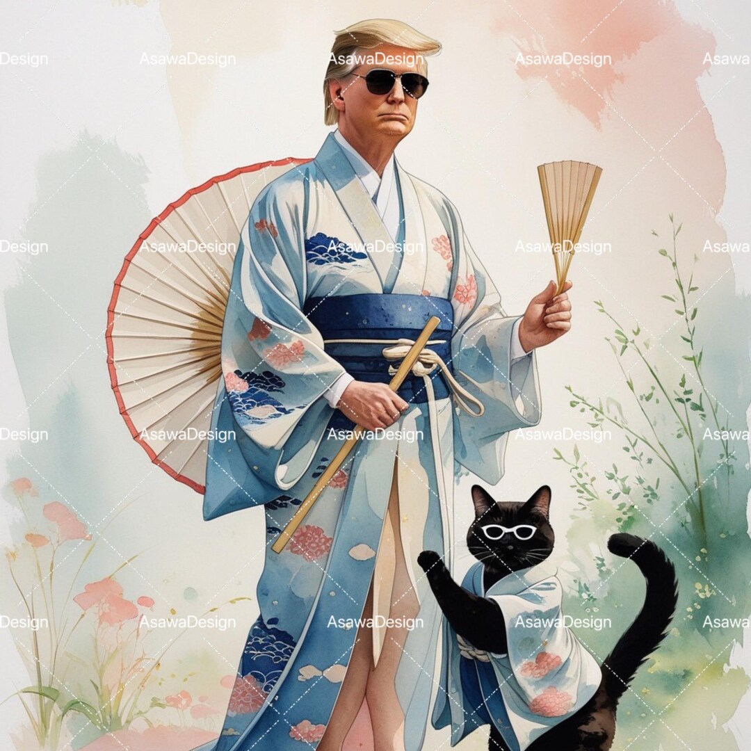 Funny Trump in Kimono PNG - Etsy