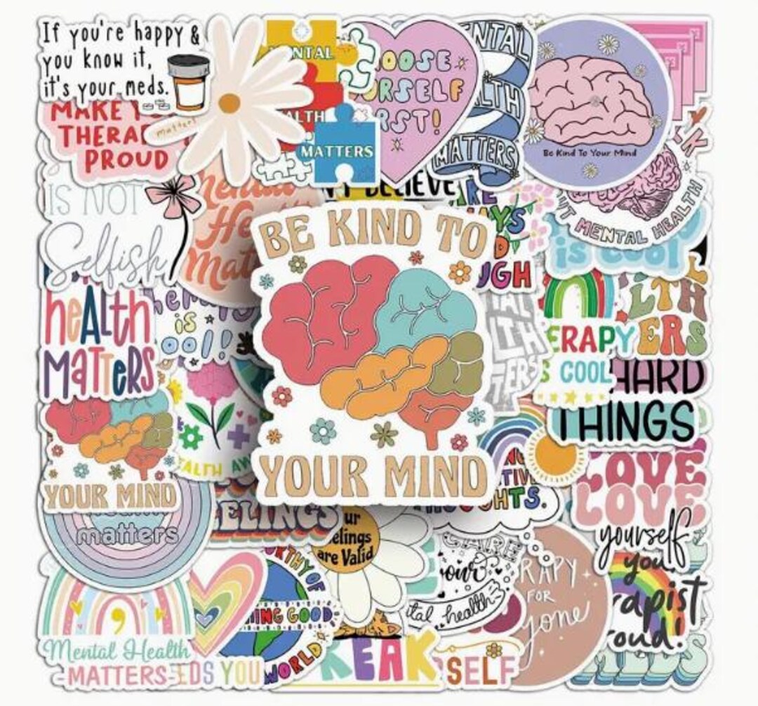 50pcs Positive Mental Health Stickers Inspirational, Positive Thoughts ...