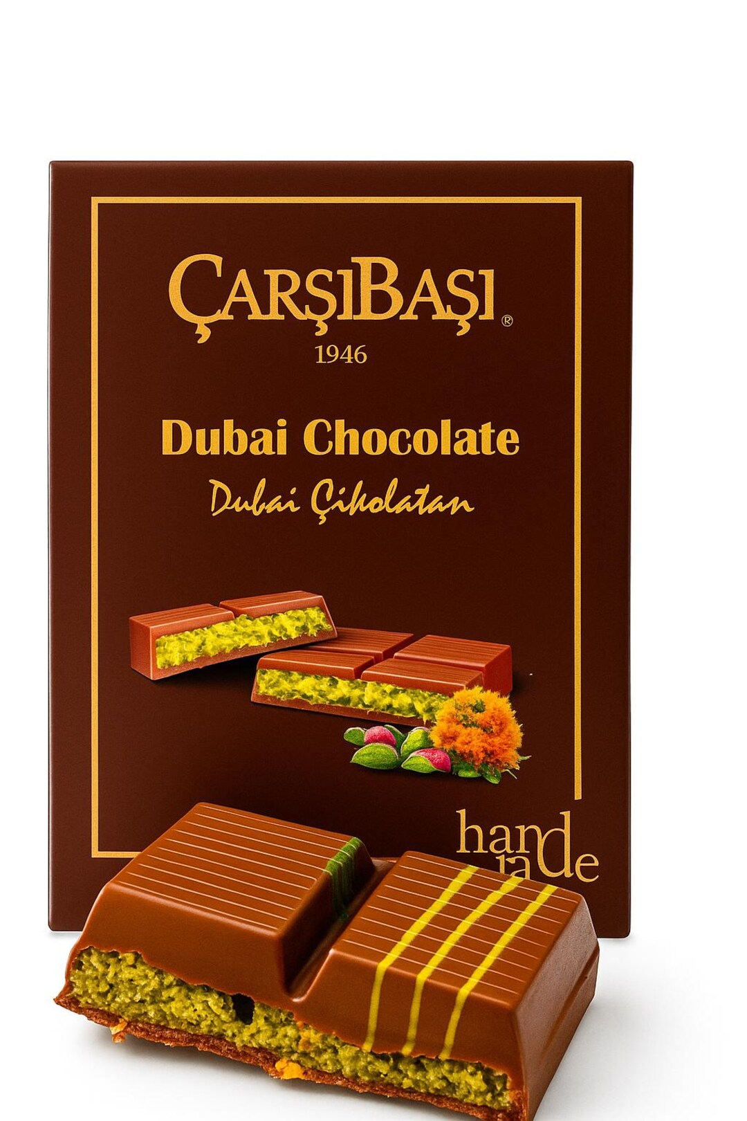 Dubai Chocolate Bar: Crispy Knafeh and Pistachio Filling 95g MILK ...