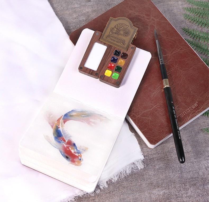 Mini Portable 8-color Solid Watercolor Set,travel Kit With Metal ...